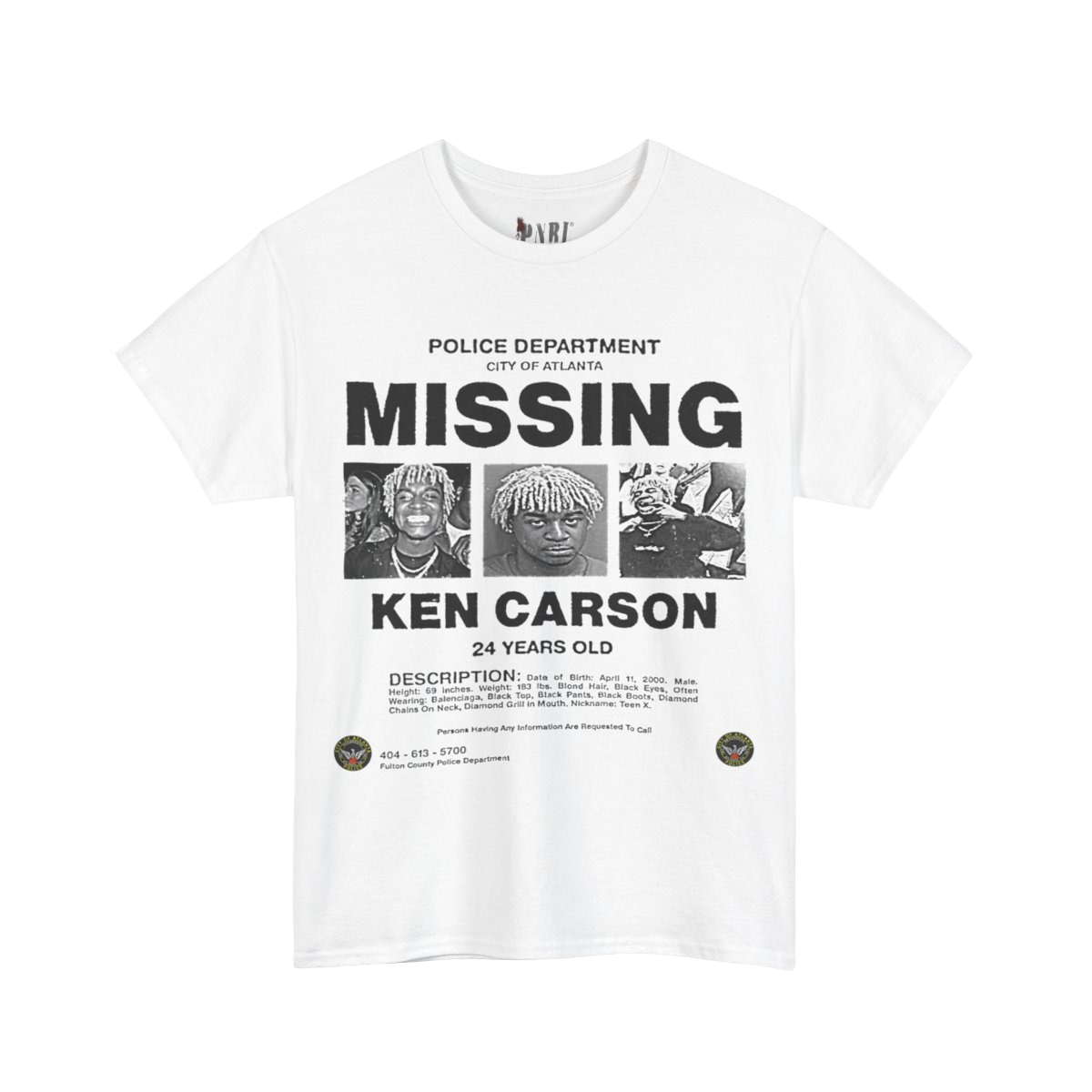 Ken Carson Missing Tee White – PluggnbLounge