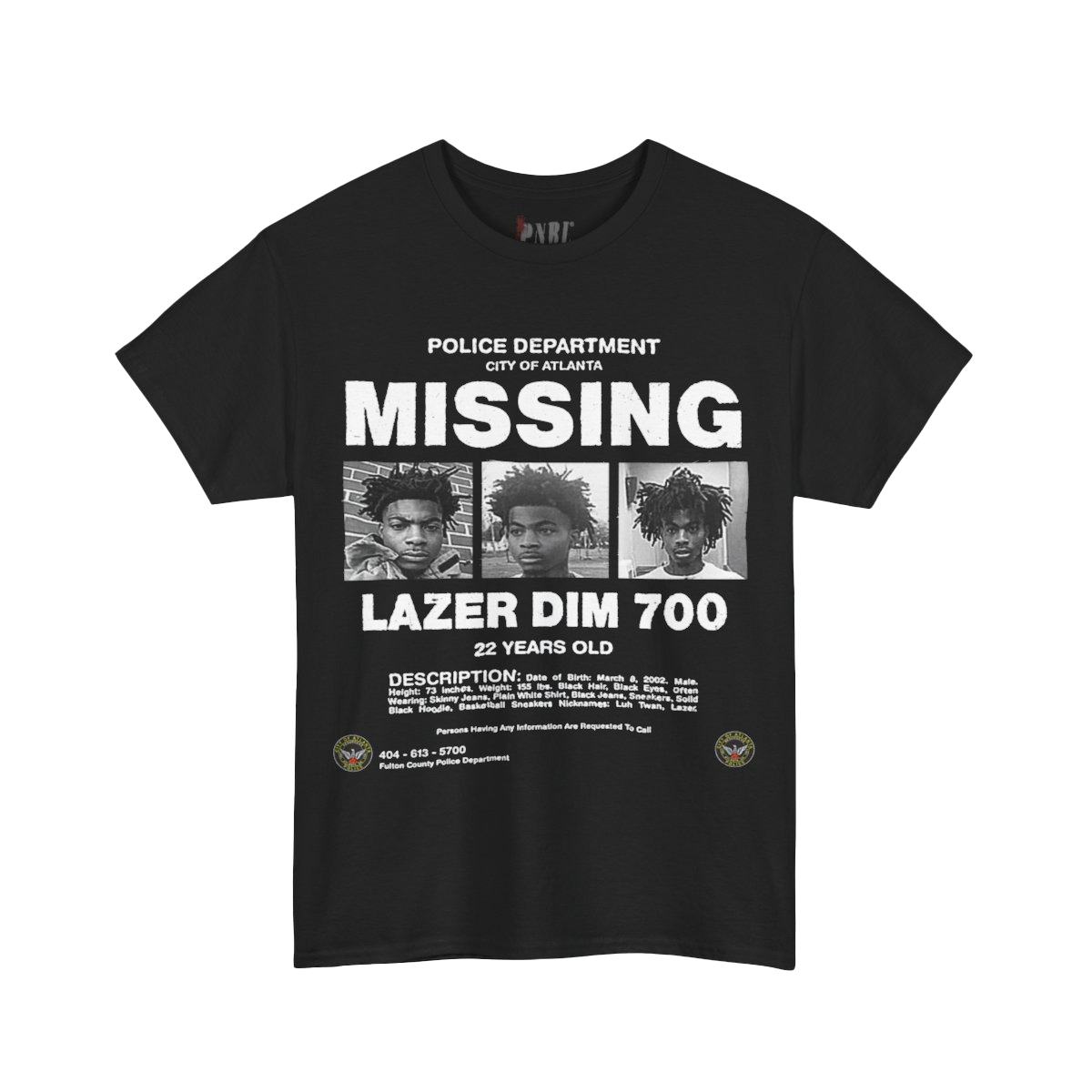 LAZER DIM 700 Missing Tee Black – PluggnbLounge