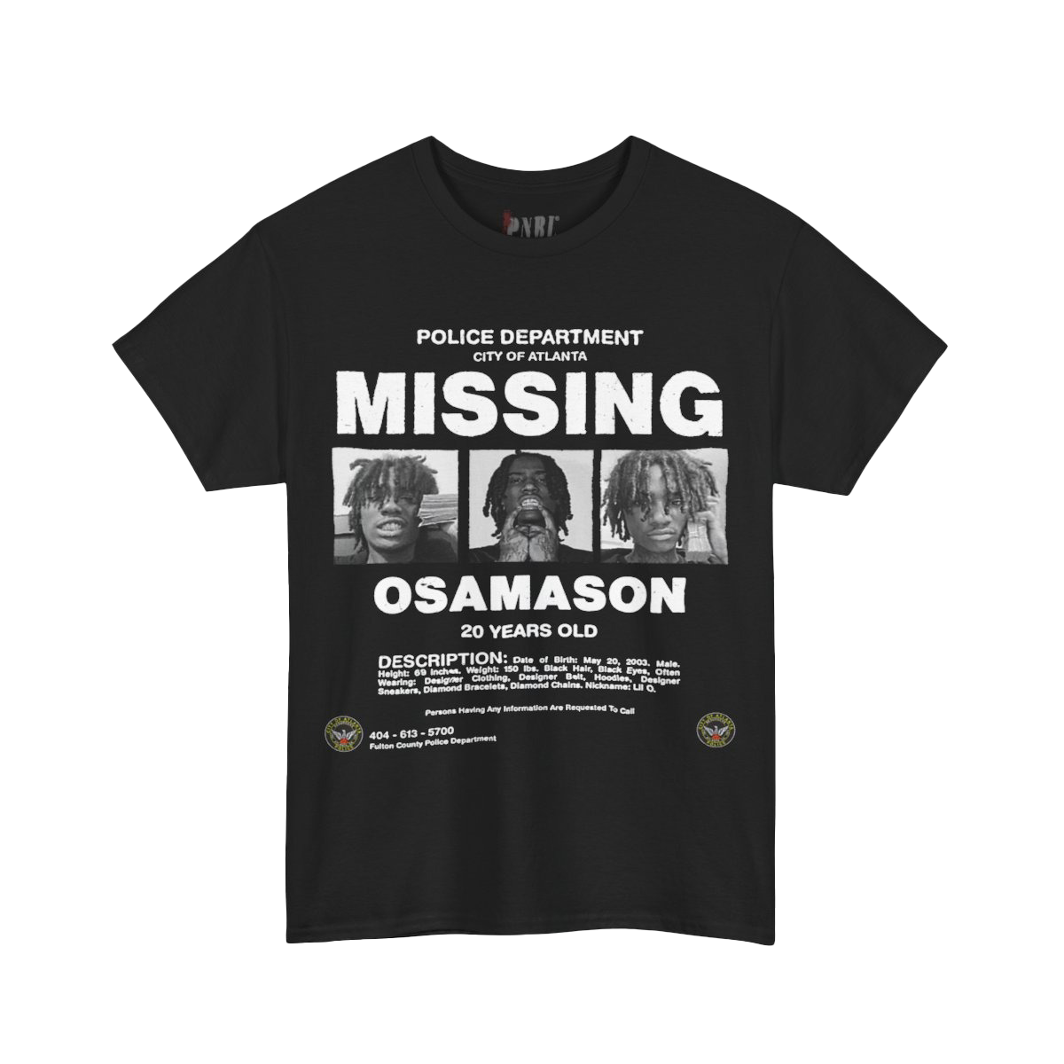 Osamason Missing Tee Black – PluggnbLounge